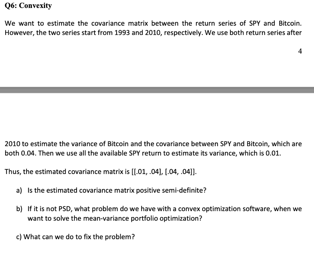 Solved We want to estimate the covariance matrix between the | Chegg.com