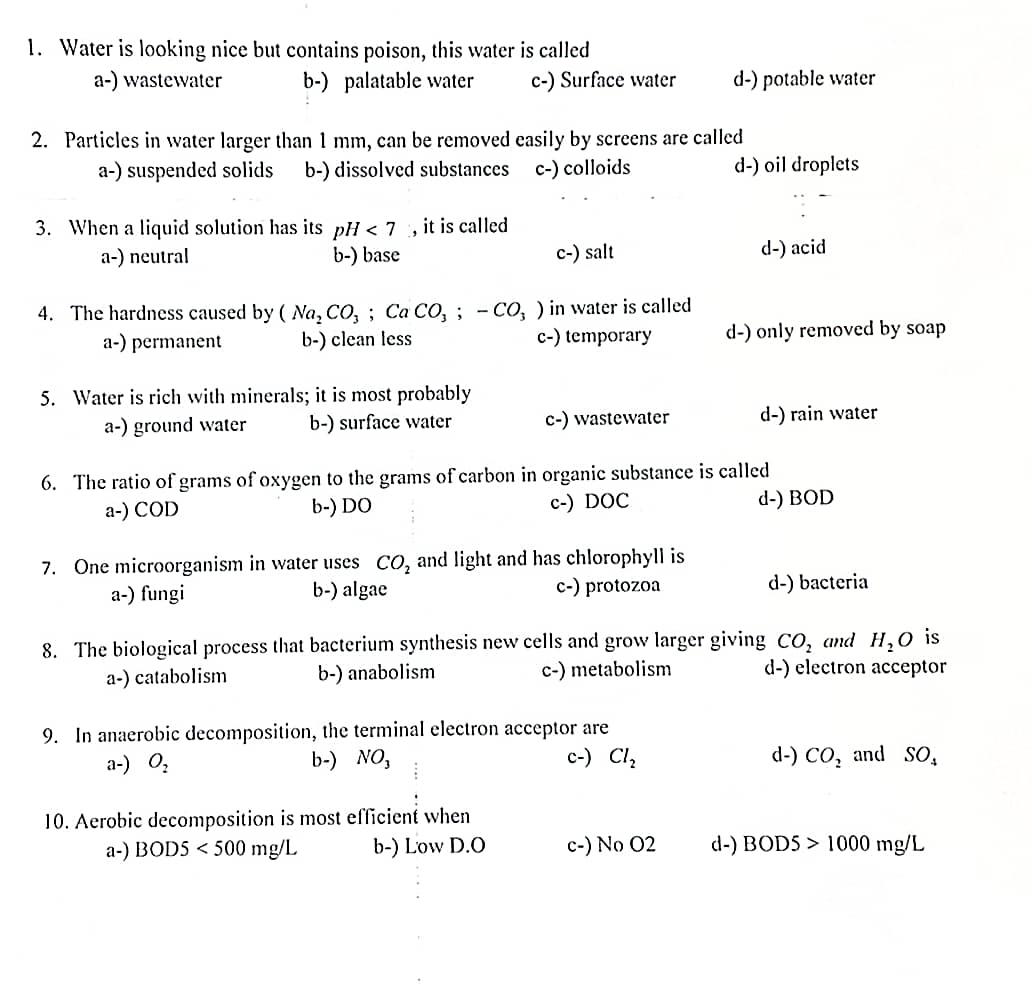 Solved 1. Water is looking nice but contains poison, this | Chegg.com