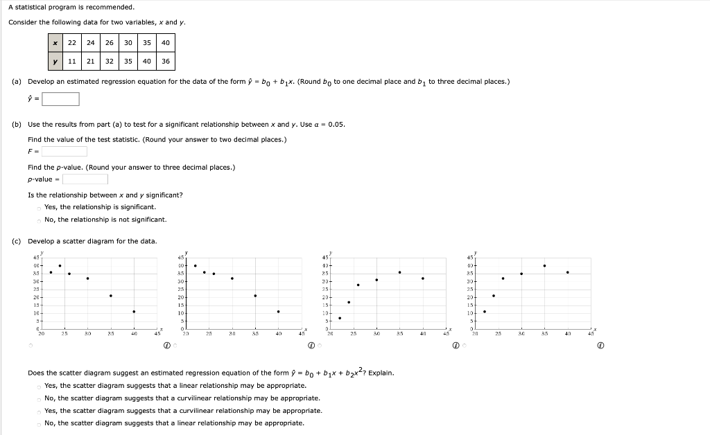 Solved A statistical program is recommended. Consider the | Chegg.com