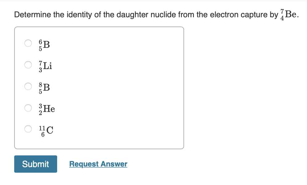Solved Determine the identity of the daughter nuclide from | Chegg.com