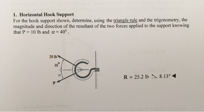 Solved For the hook support shown, determine, using the | Chegg.com