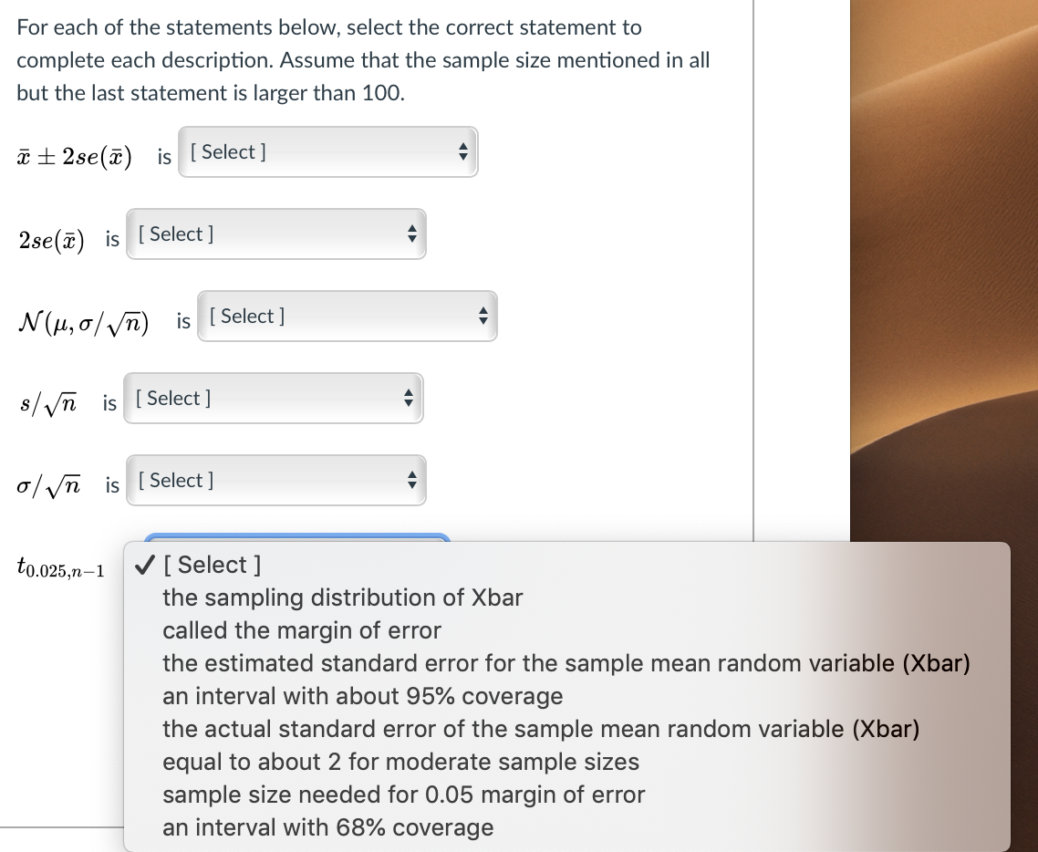 Solved For each of the statements below, select the correct | Chegg.com