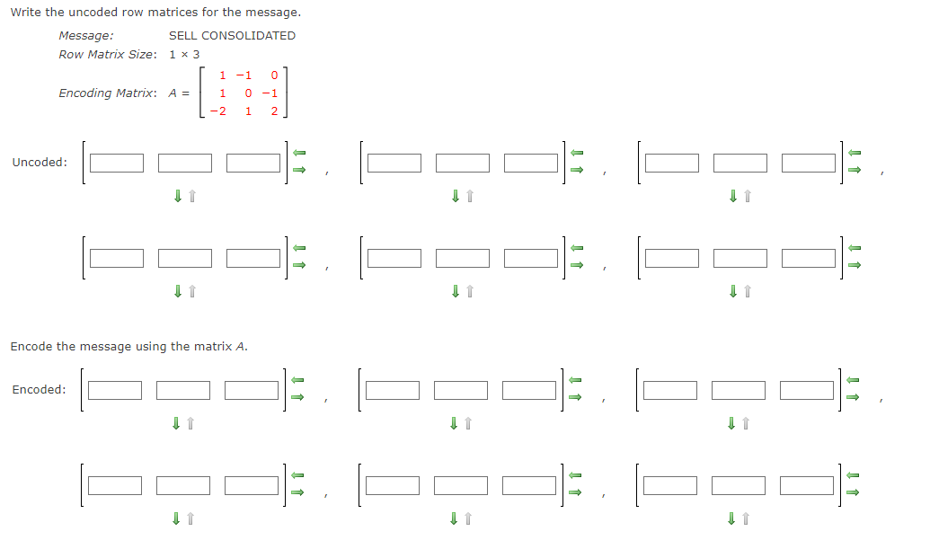 Solved Write the uncoded row matrices for the | Chegg.com