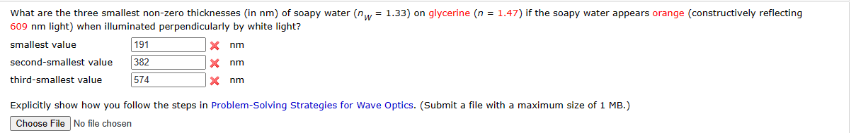 Solved What are the three smallest non-zero thicknesses (in | Chegg.com