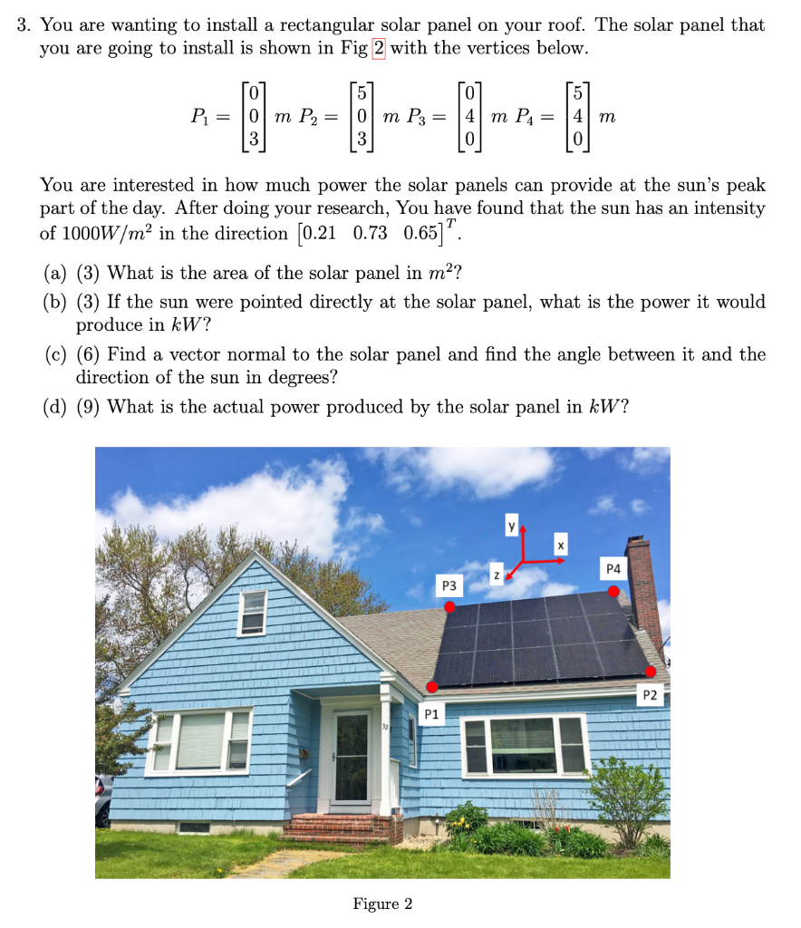 Solved 3. You are wanting to install a rectangular solar | Chegg.com