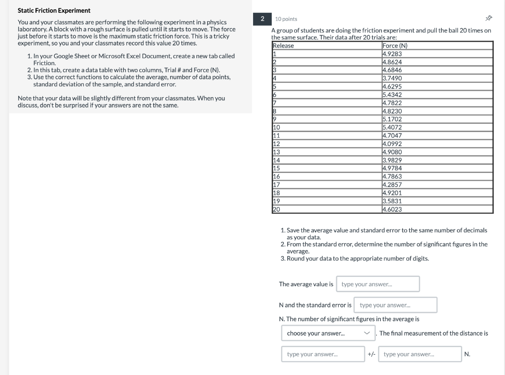 Solved 1 10 points Rolling Ball Experiment You and your | Chegg.com