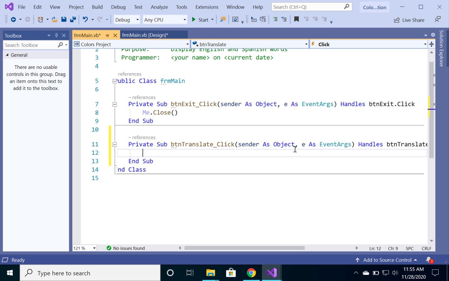 Solved Open the Colors Solution (Colors Solution.sln) file | Chegg.com