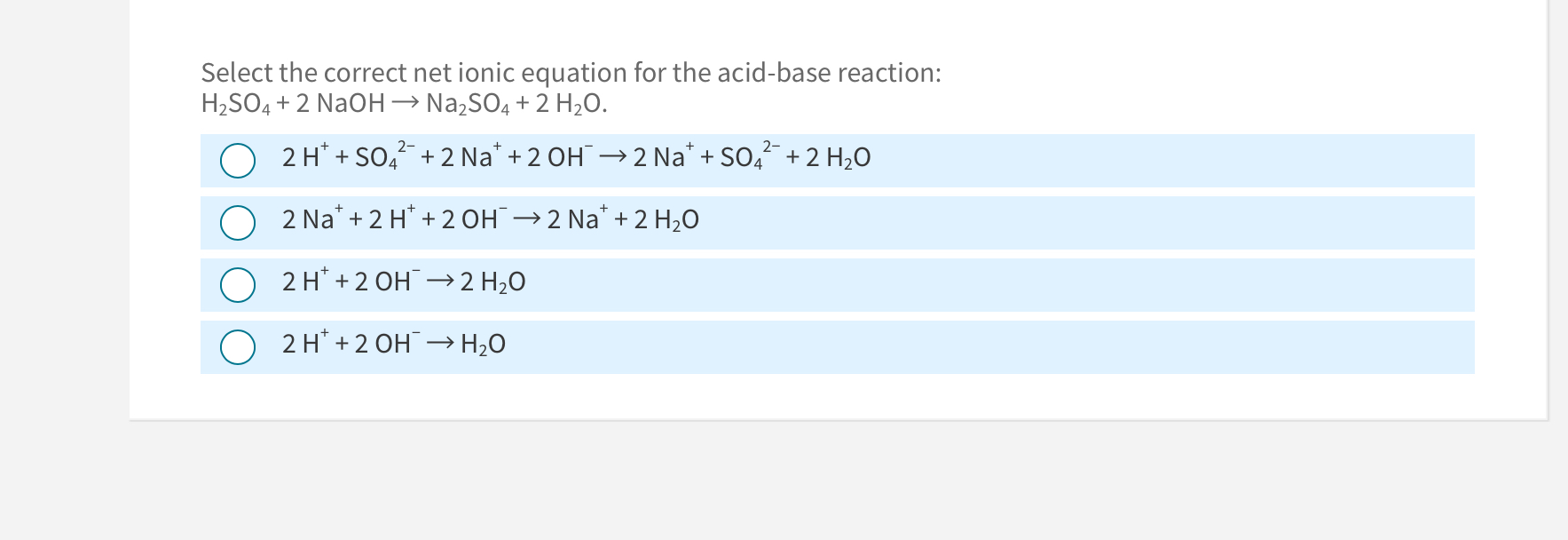 Solved Select the correct net ionic equation for the | Chegg.com