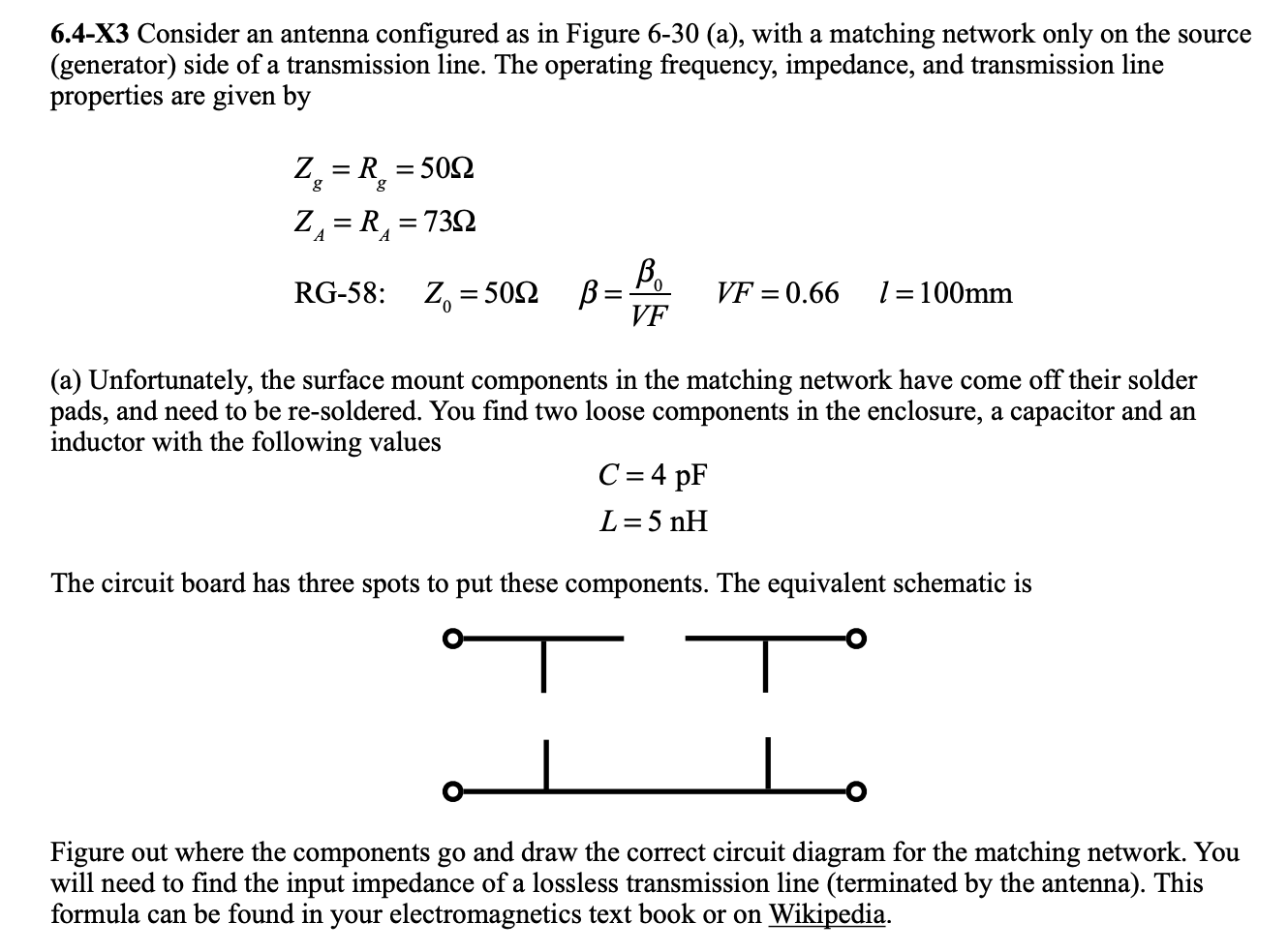 VSWR X:1 matching network Z.( (a) Conjugate matching. | Chegg.com