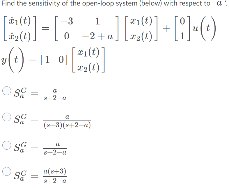 Solved Find the sensitivity of the open-loop system (below) | Chegg.com
