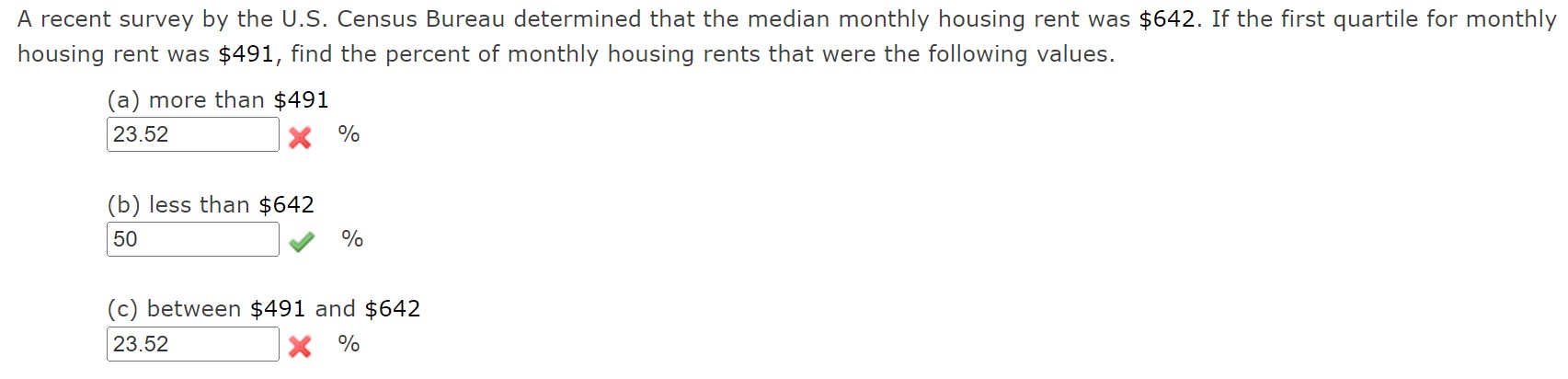 Solved A recent survey by the U.S. ﻿Census Bureau determined | Chegg.com