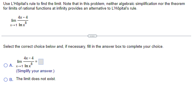 Solved Use L'Hôpital's rule to find the limit. ﻿Note that in | Chegg.com
