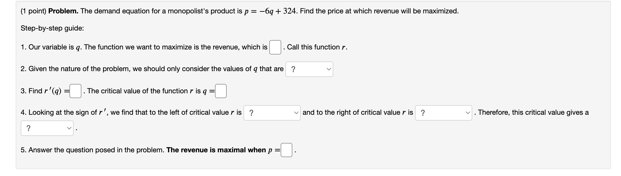 Solved (1 point) Problem. The demand equation for a | Chegg.com
