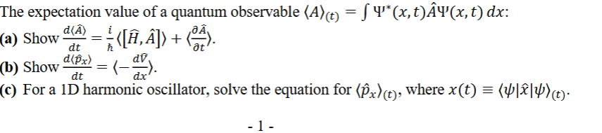 Solved The expectation value of ﻿a quantum observable | Chegg.com