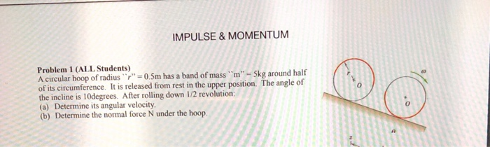 Solved IMPULSE&MOMENTUM Problem 1 (ALL Students) A circular | Chegg.com