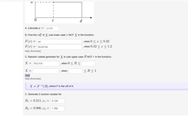 C. Random variate generator for X is (use upper case | Chegg.com