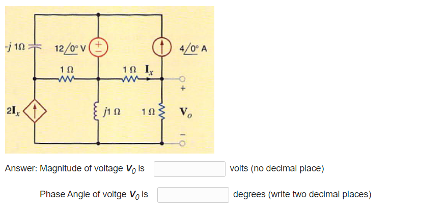 Solved -j11 12/0°v Lima 04/0° A 19 IX 21, j1 Ω 112 { V. | Chegg.com