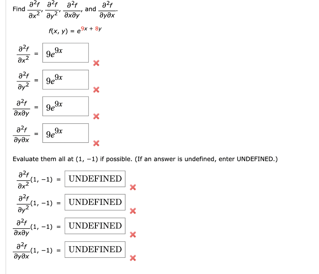 Solved Find ∂x2∂2f,∂y2∂2f,∂x∂y∂2f, and | Chegg.com
