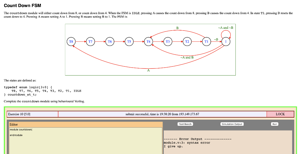 Here is the module code: module countdown( output | Chegg.com