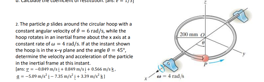 Solved 2. The particle p slides around the circular hoop | Chegg.com