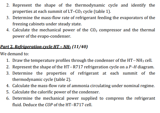 Cascade Refrigeration System CO2/Ammoniac We propose | Chegg.com