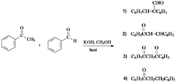 Solved CHO 1) CH CH=CCH 2) C6H5CCH CHC6H5 CH3 H KOH, CH5OH | Chegg.com