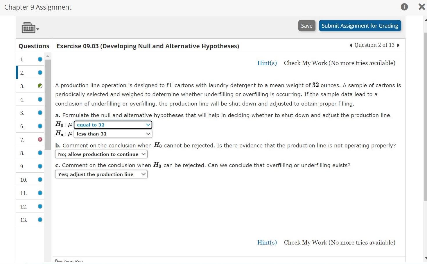 Solved Exercise 09.03 (Developing Null and Alternative | Chegg.com
