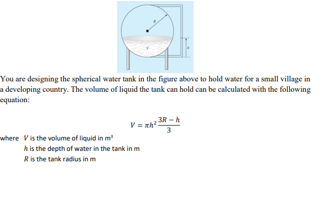 Solved You are designing the spherical water tank in the | Chegg.com