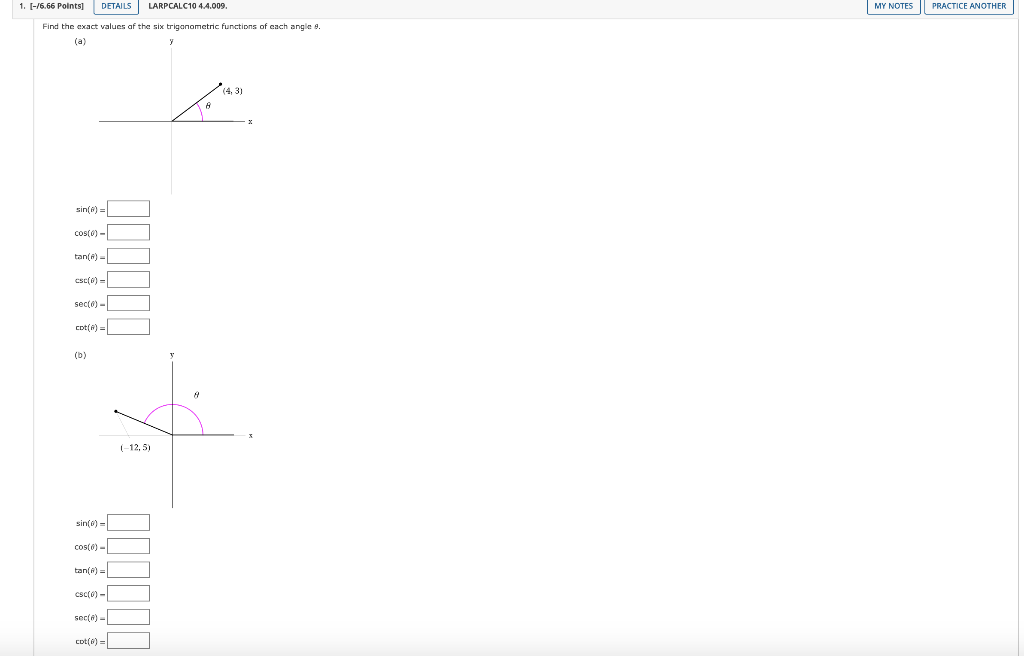Solved MY NOTES PRACTICE ANOTHER 2. (-/6.66 Points] DETAILS | Chegg.com