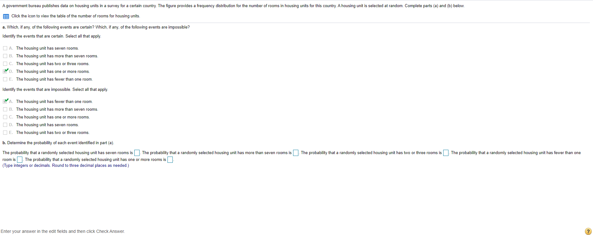 Solved A government bureau publishes data on housing units | Chegg.com