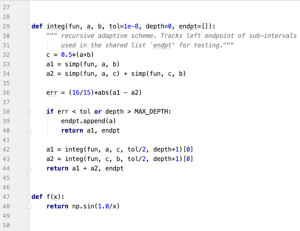 Q2 Un Recursion Implement The Adaptive Integration