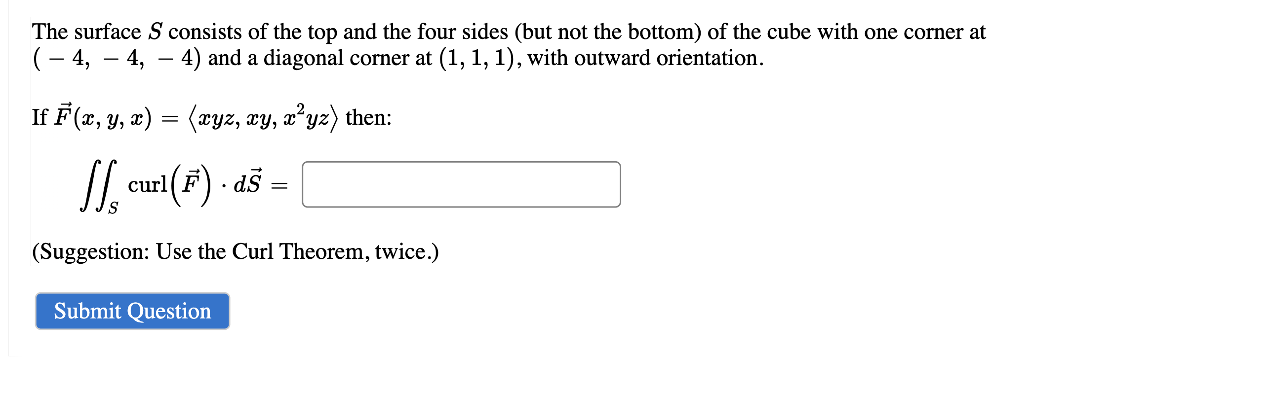 Solved The surface S consists of the top and the four sides | Chegg.com