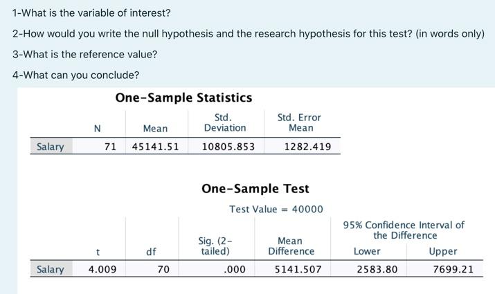 Solved 1-What is the variable of interest? 2-How would you | Chegg.com