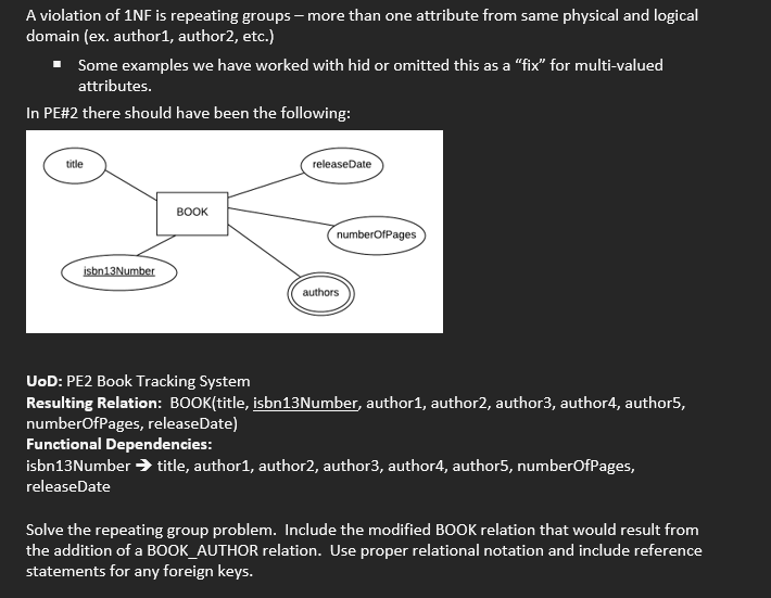 Solved A violation of 1NF ﻿is repeating groups - ﻿more than | Chegg.com