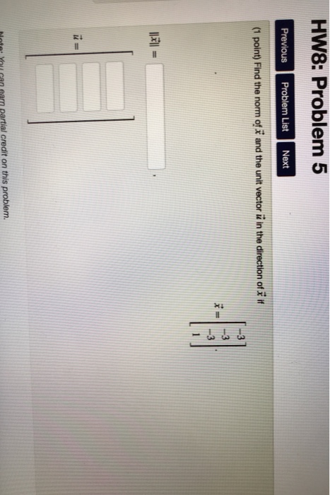 Solved HW8: Problem 5 Previous Problem ListNext (1 point) | Chegg.com