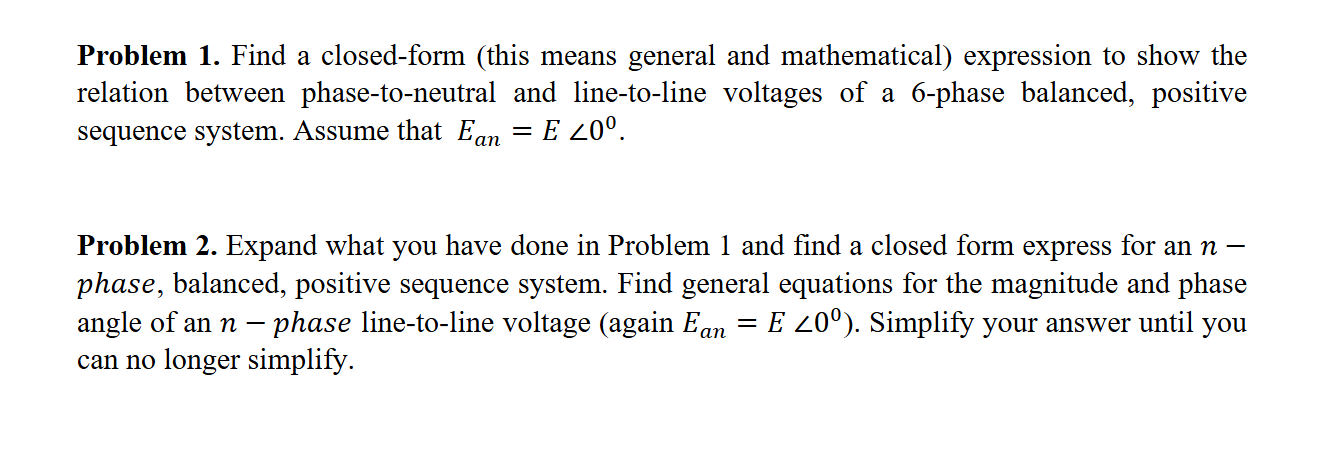 Problem 1. Find a closed-form (this means general | Chegg.com Problem 1. Find a closed-form (this means general | Chegg.com