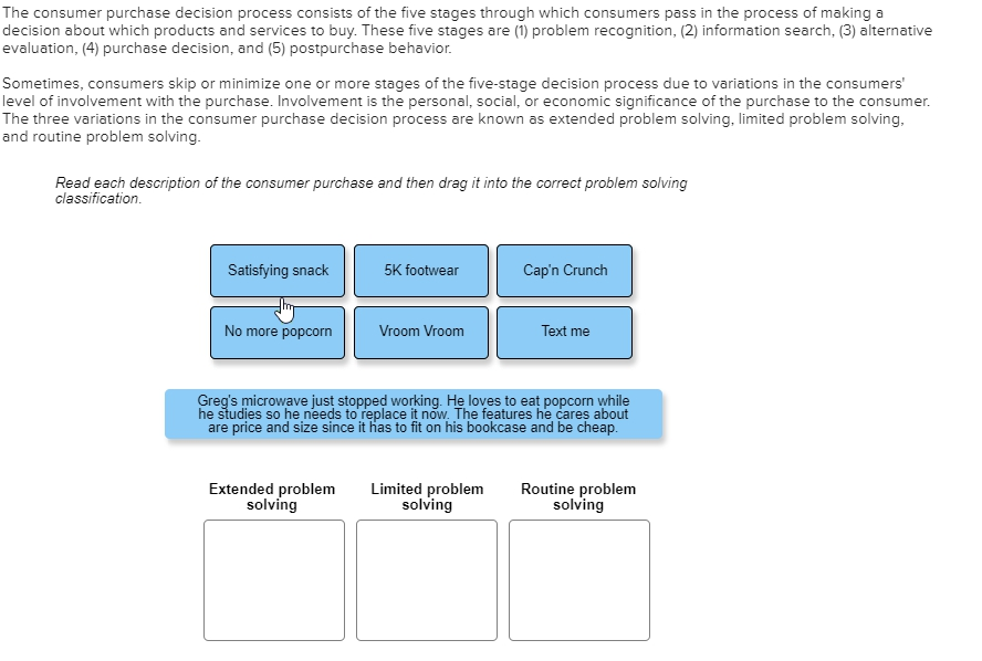 The consumer purchase decision process consists of | Chegg.com