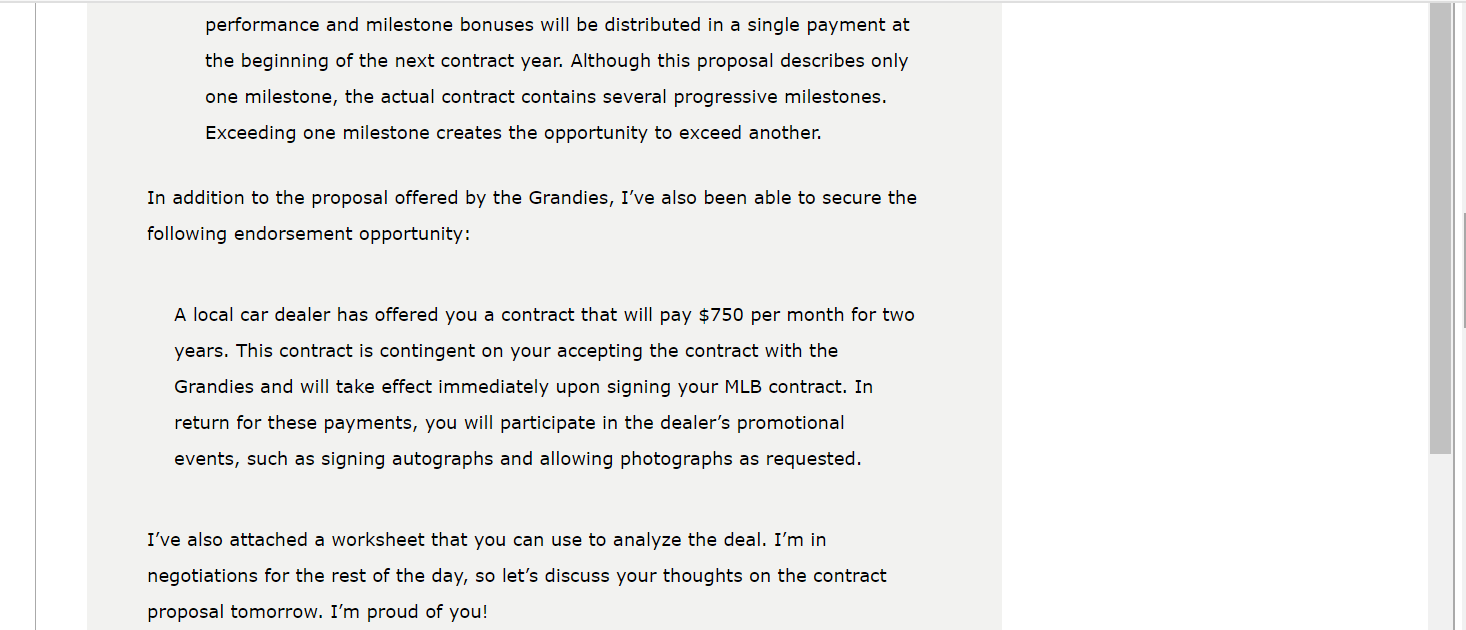 Gavin Goldenarm's Contract Evaluation | Chegg.com