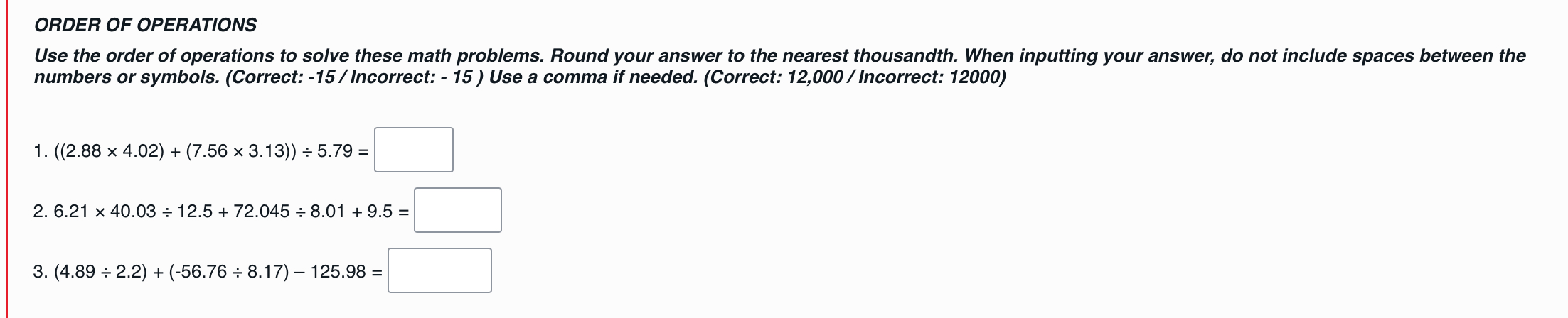 Solved ORDER OF OPERATIONSUse the order of operations to | Chegg.com