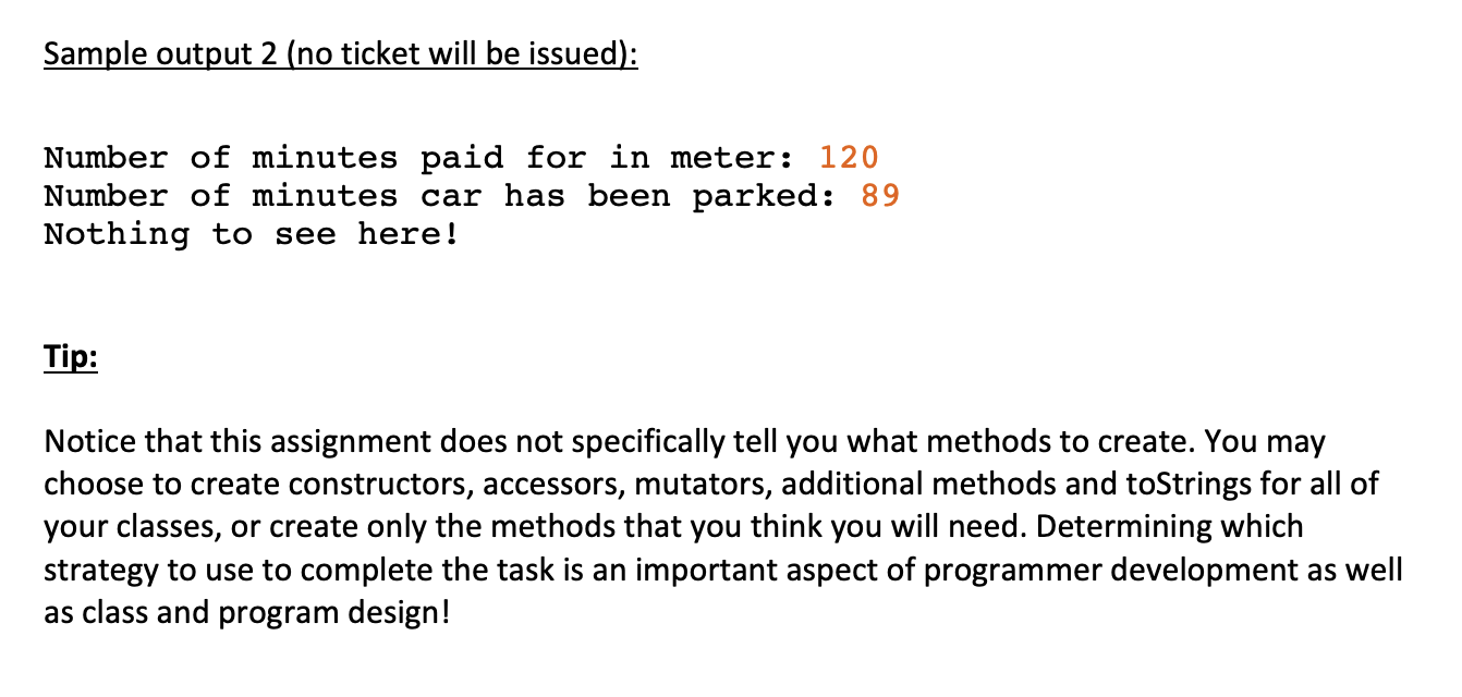 Java Exercise 8 Class Exercise - Parking Ticket | Chegg.com