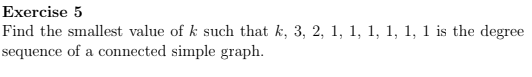 Solved Exercise 5 Find the smallest value of k such that k, | Chegg.com