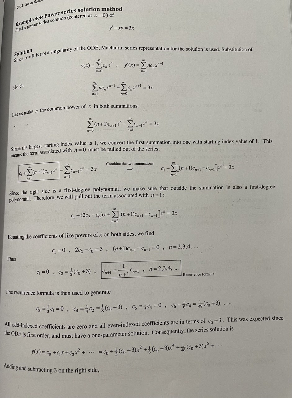 Solved Find a power series solution (centered at x=0) of the | Chegg.com