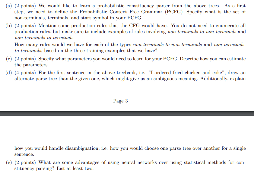 3. Constituency Parsing (12 points) Consider the | Chegg.com