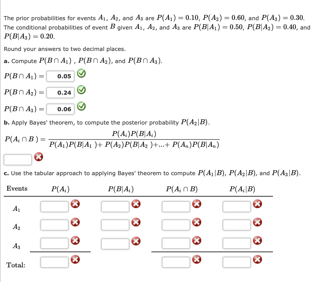 Solved = The prior probabilities for events A1, A2, and A3 | Chegg.com