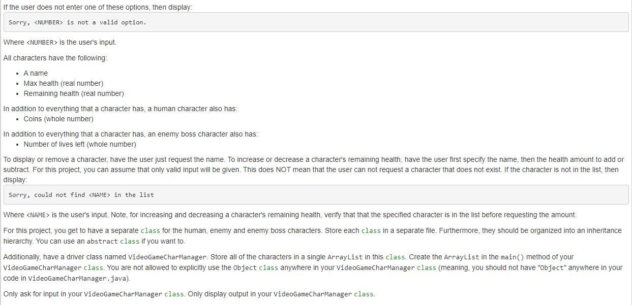 For this project, you get to design and write a | Chegg.com
