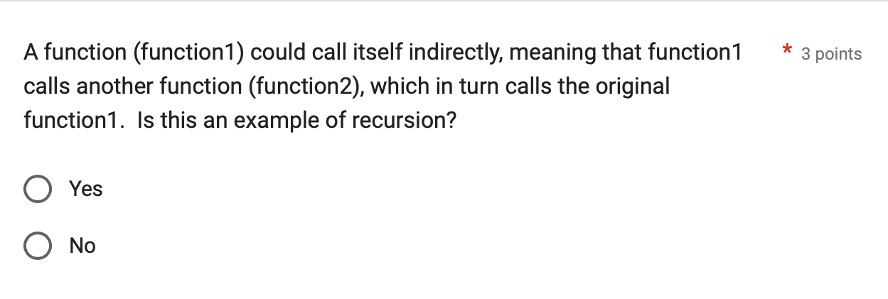 Solved When A Recursive Function Is Called To Solve A 
