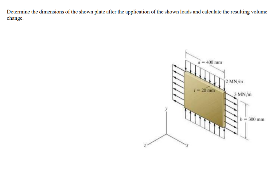 Solved Determine the dimensions of the shown plate after the | Chegg.com
