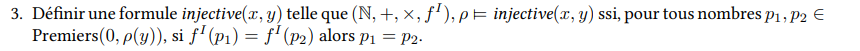 Solved Define an formula injective(x, y) such that (N, +, ×, | Chegg.com
