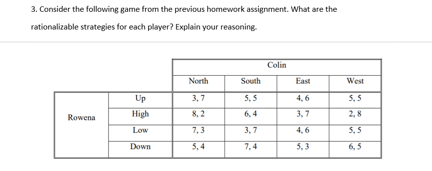 Solved 3. Consider the following game from the previous | Chegg.com
