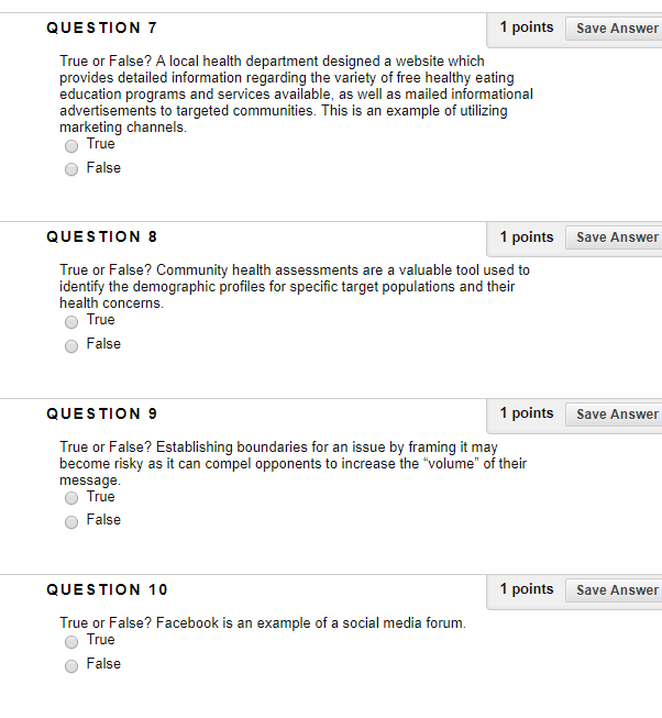 Solved QUESTION 7 1 points Save Answer True or False? A | Chegg.com Solved QUESTION 7 1 points Save Answer True or False? A | Chegg.com